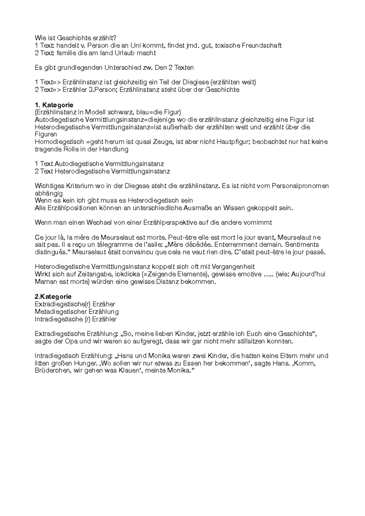 Erzählperspektiven in der Literatur: Litwi 21 Analyse - Studocu