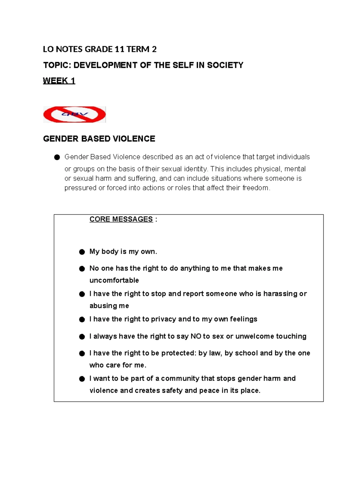 Grade 9 LO 1 June 2010 Past Paper Revision and Study Guide - Studocu