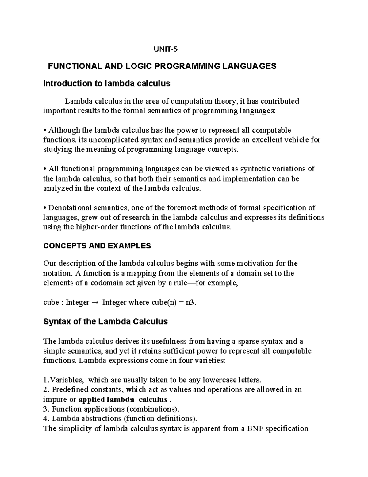 Functional and Logic Programming Languages: An Introduction to Lambda ...