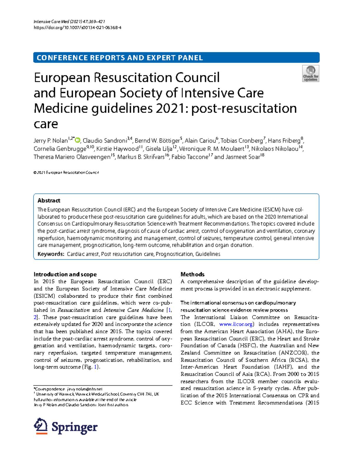 European Resuscitation Council & ESICM Guidelines 2021: Care Insights ...
