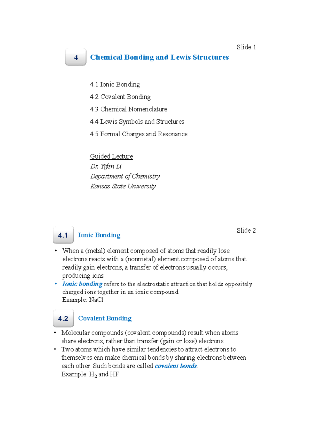Chemistry 101: Ionic & Covalent Bonding with Lewis Structures - Studocu