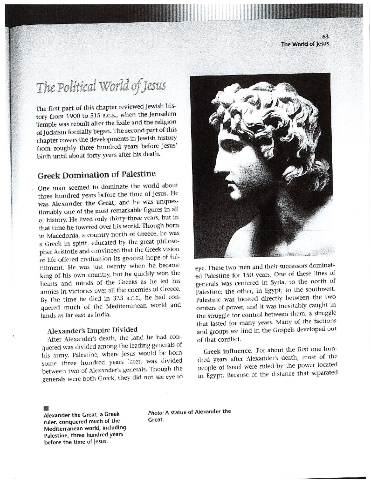 Final Exam Study Guide for Course Code XYZ123: The World of Jesus - Studocu