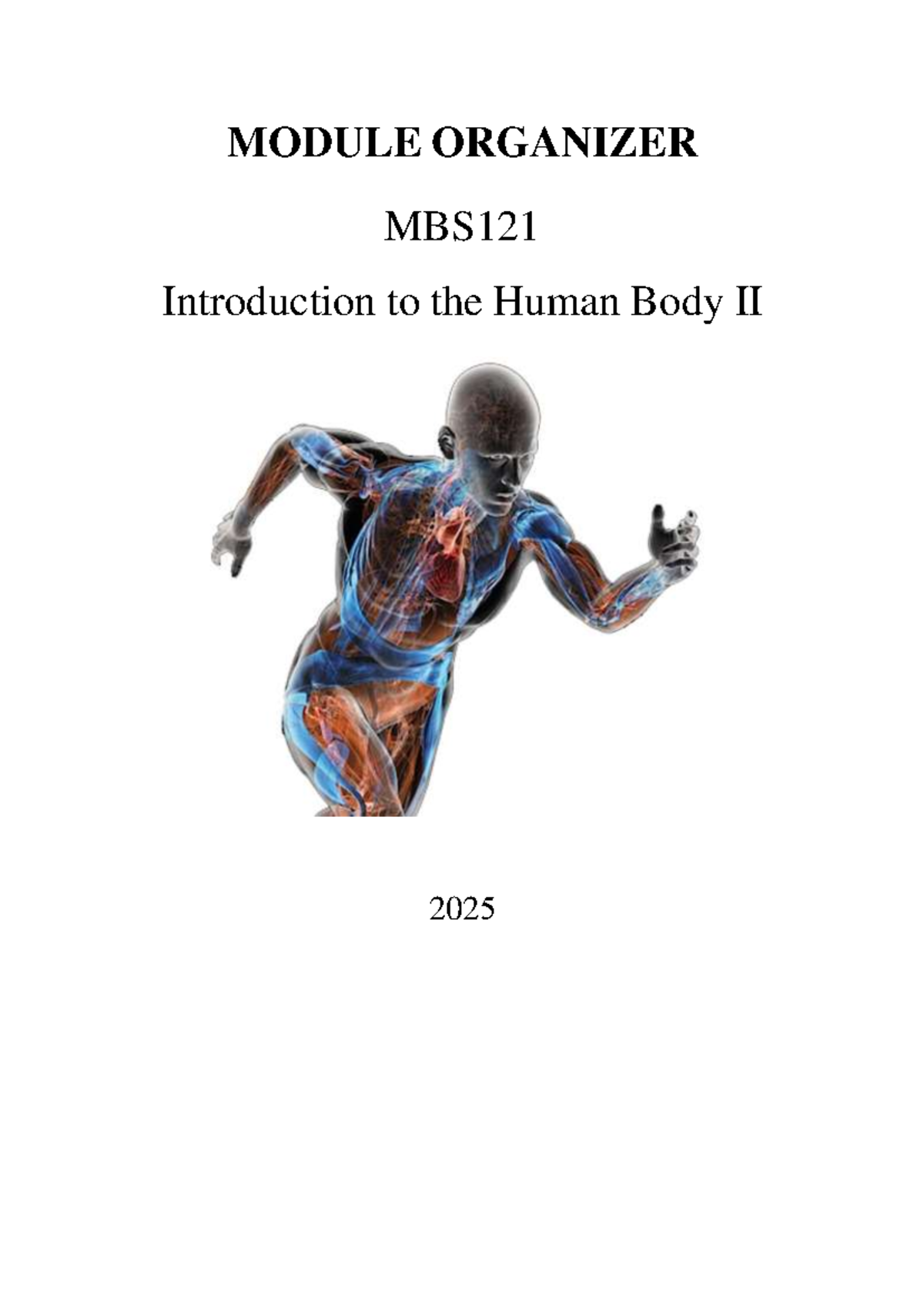 MBS121 Module Organizer: Introduction to the Human Body II (2025) - Studocu