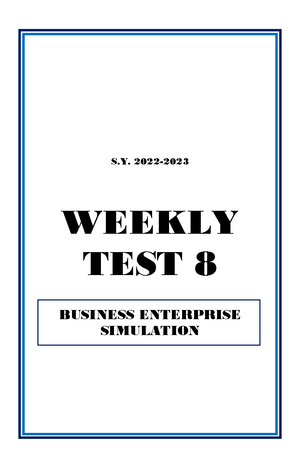 Business Enterprise Simulation 1 - S. 2022- MODULE 1 BUSINESS ...
