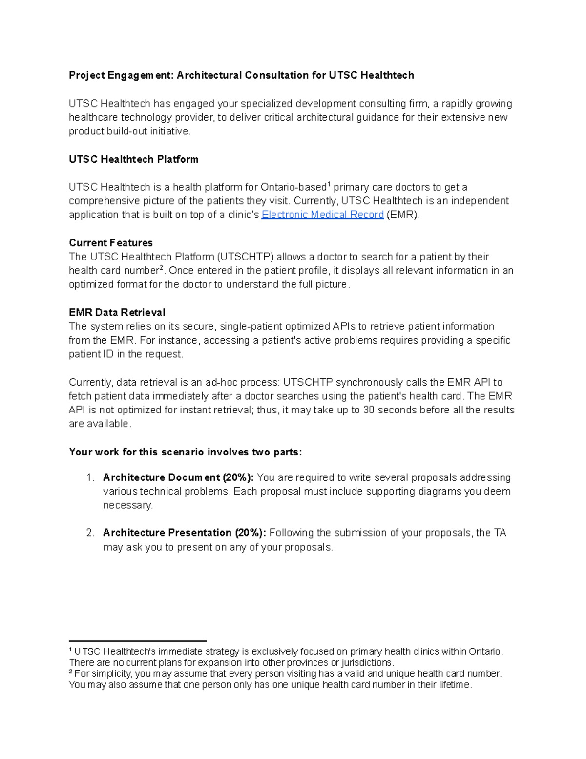 CSCD01 Fall 2025 - Architecture Proposal & Presentation for UTSCHTP ...