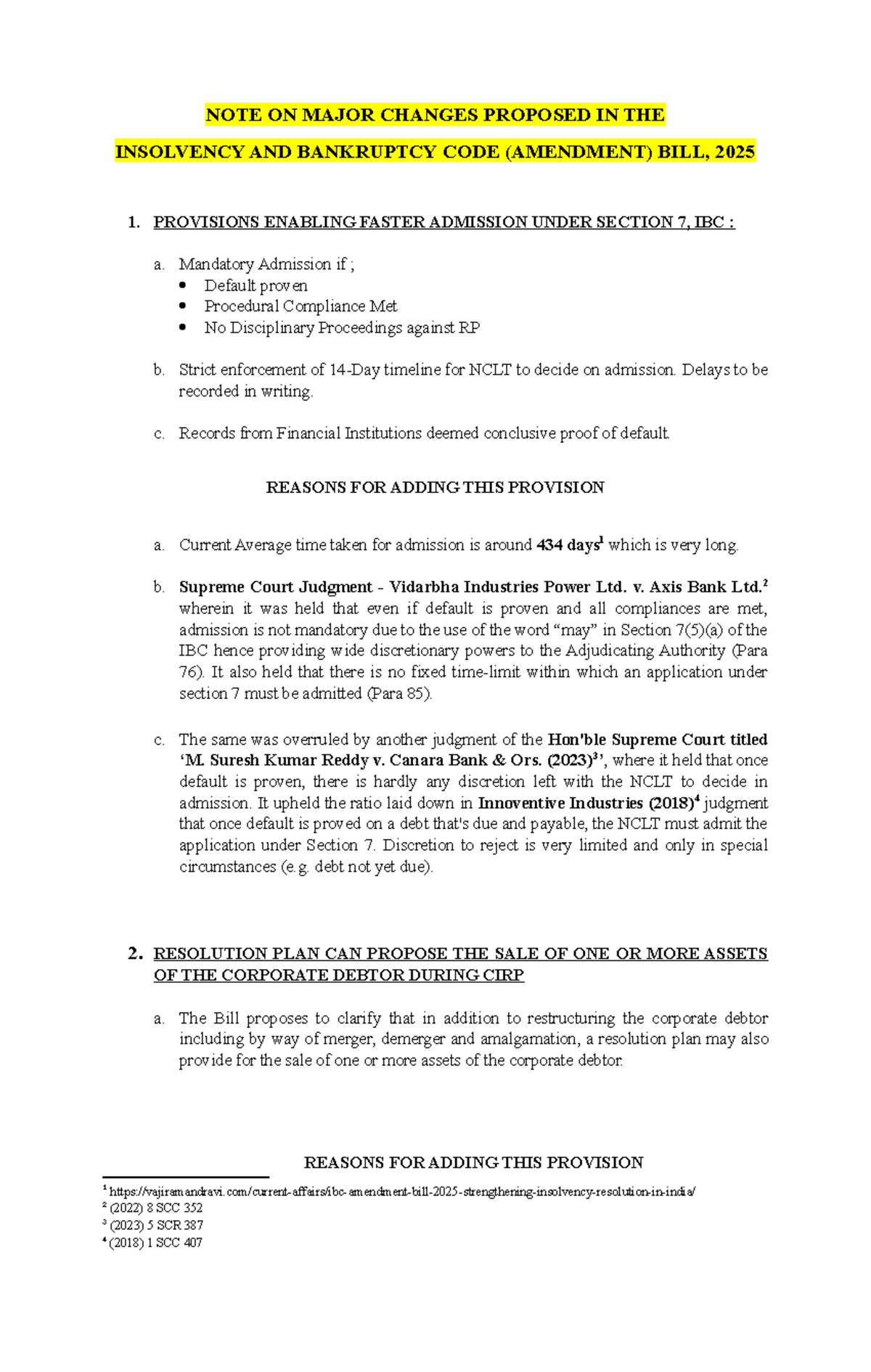 IBC Amendment Bill 2025: Key Changes and Provisions Explained - Studocu