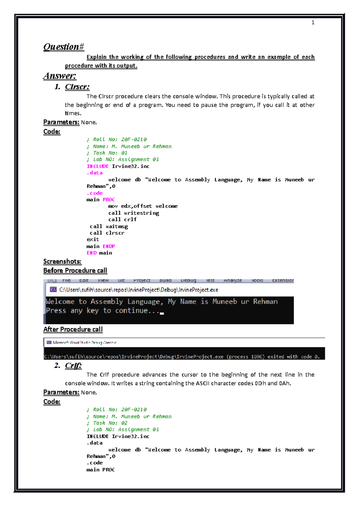 Computer Organization and assembly language Lab-Assignment-01 - FAST - Studocu