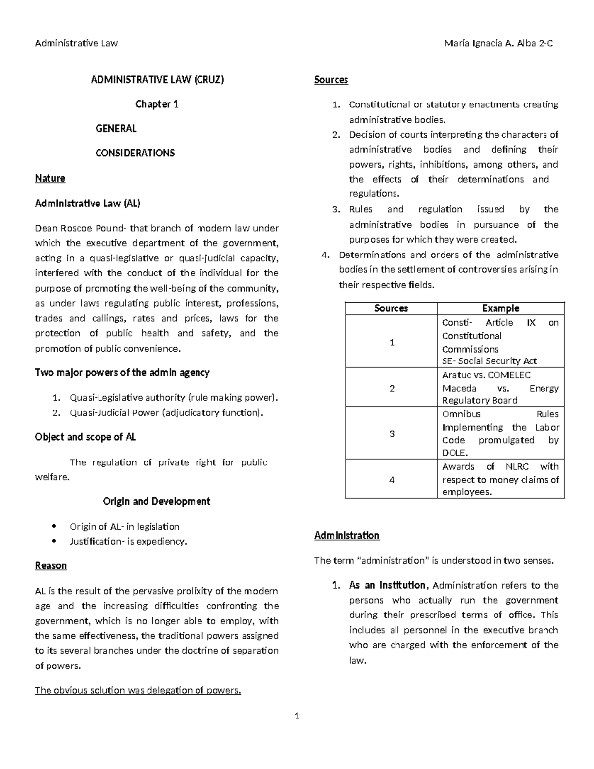 ADMIN LAW (CRUZ) Comprehensive Reviewer on Admin Agencies and Powers ...