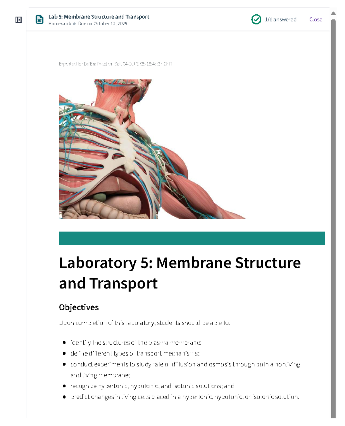Lab 5: Membrane Structure & Transport Experiments (Bio 101) - Studocu