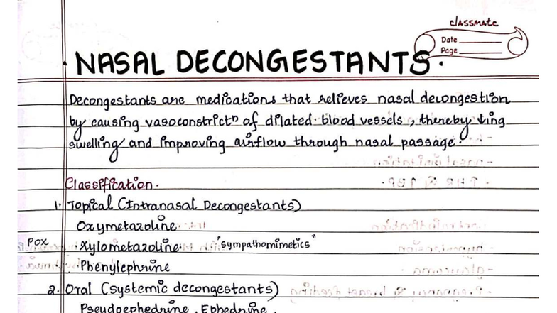 Nasal Decongestants & Respiratory Stimulants: Overview & Pharmacology ...