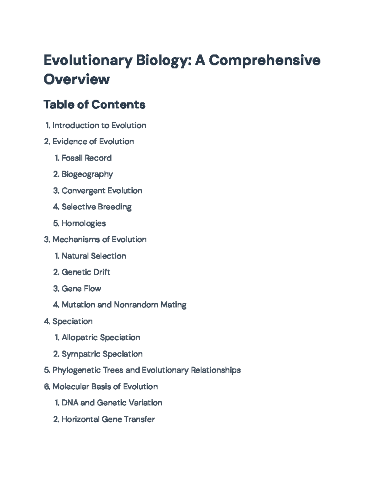 Evolutionary Biology: Comprehensive Overview of Mechanisms & Evidence ...