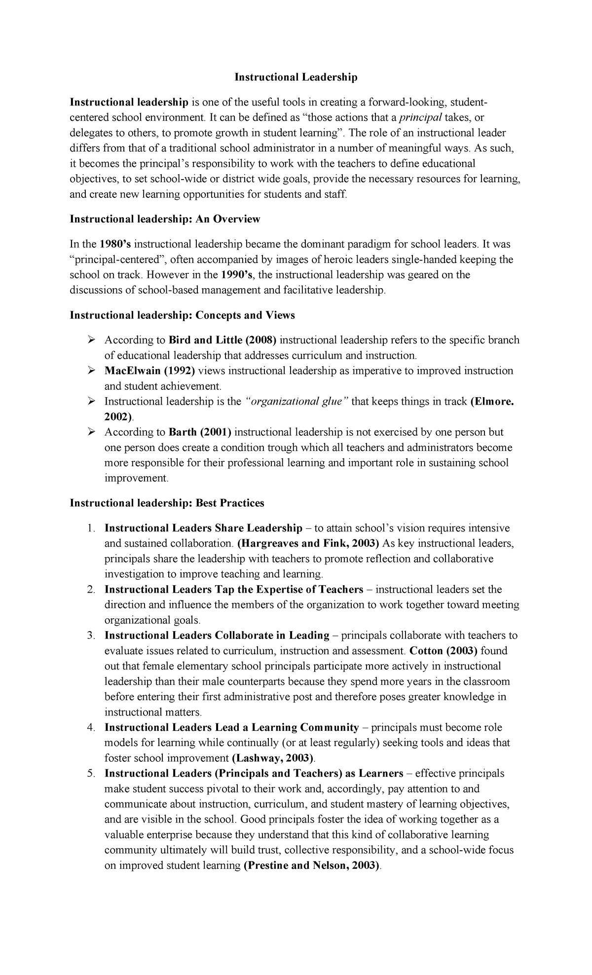 Instructional Leadership: Strategies for Student-Centered Learning ...