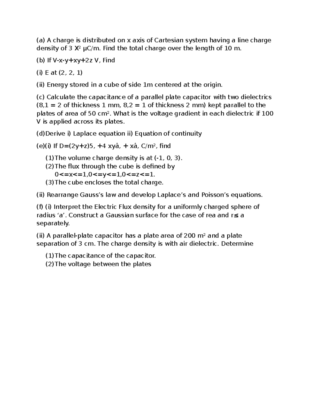 Emf Unit 2 - Charge Distribution, Electric Fields & Capacitance Notes ...