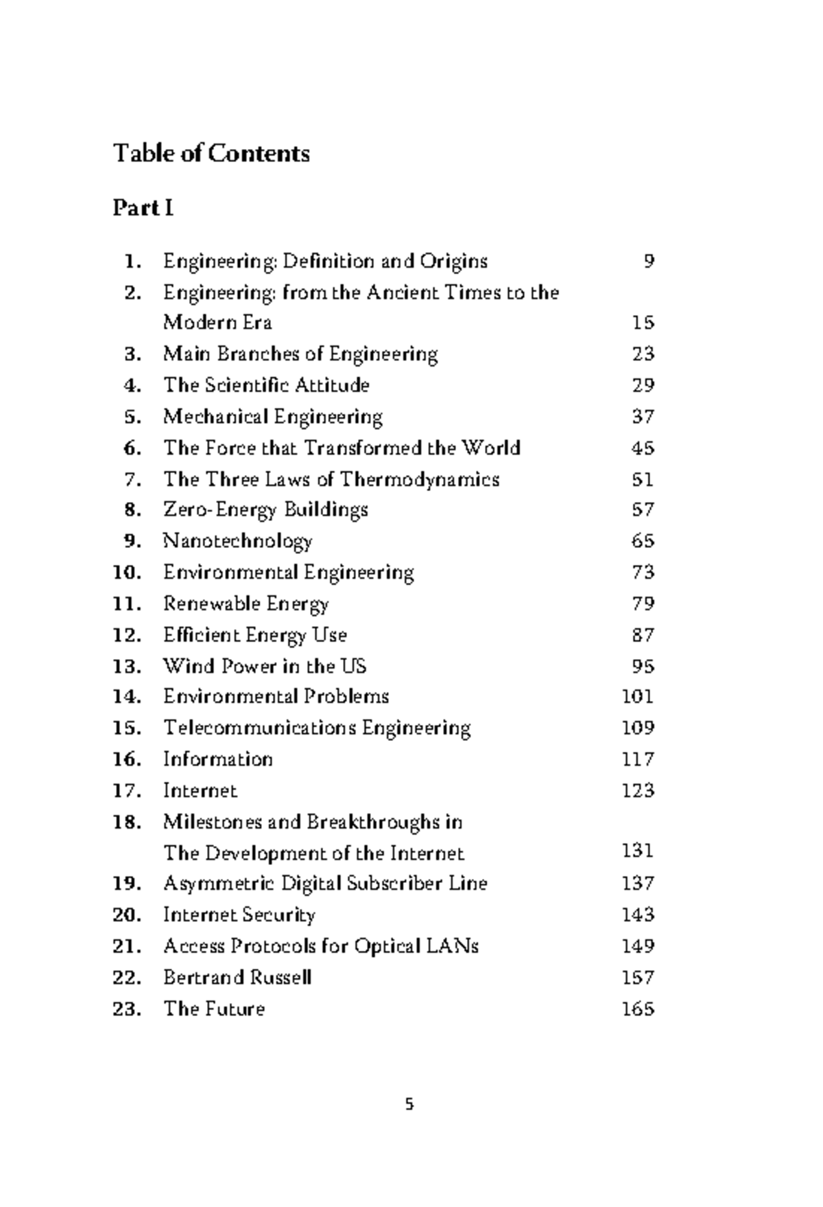 Technical English for Engineers: Table of Contents Overview - Studocu