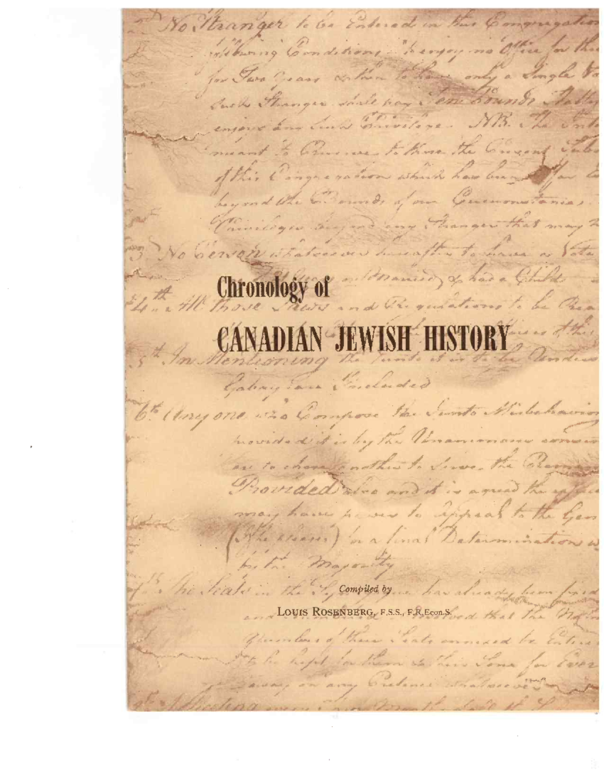 Chronology of Important Events in Canadian Jewish History (1959) - Studocu