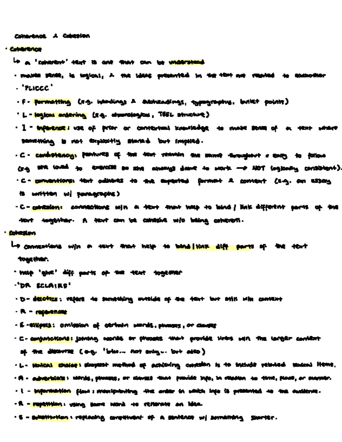 Coherence & Cohesion in Text: Understanding Logical Connections - Studocu