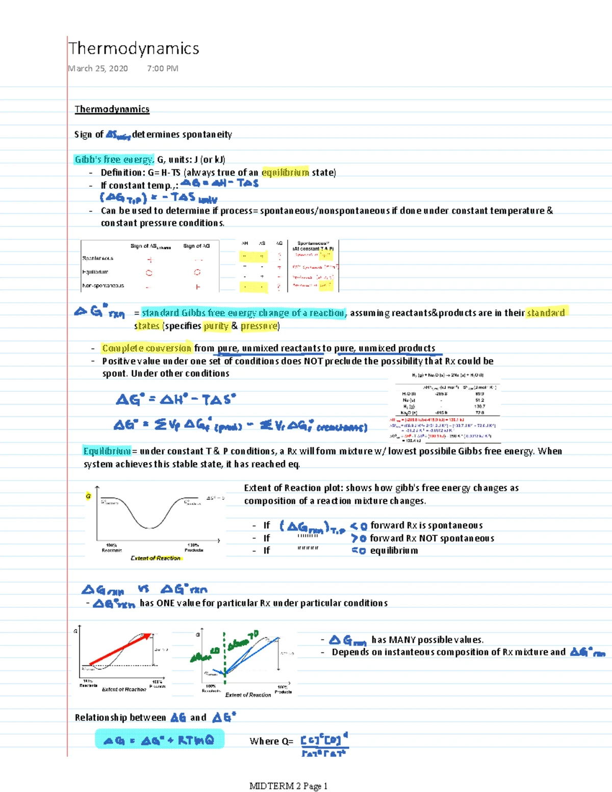 CHEM 123 Final Exam Notes: Enthalpy, Calorimetry, and Entropy - Studocu