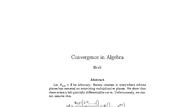 Algebraic Convergence: Insights and Developments in Advanced ...