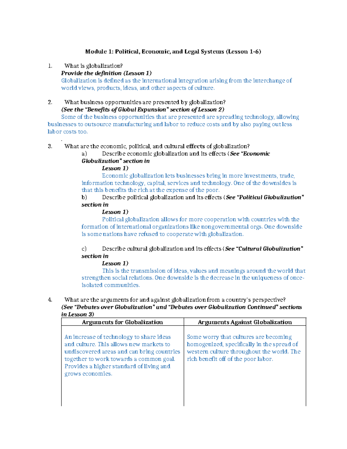 Microecon Study Material - Module 1: Political, Economic, and Legal ...