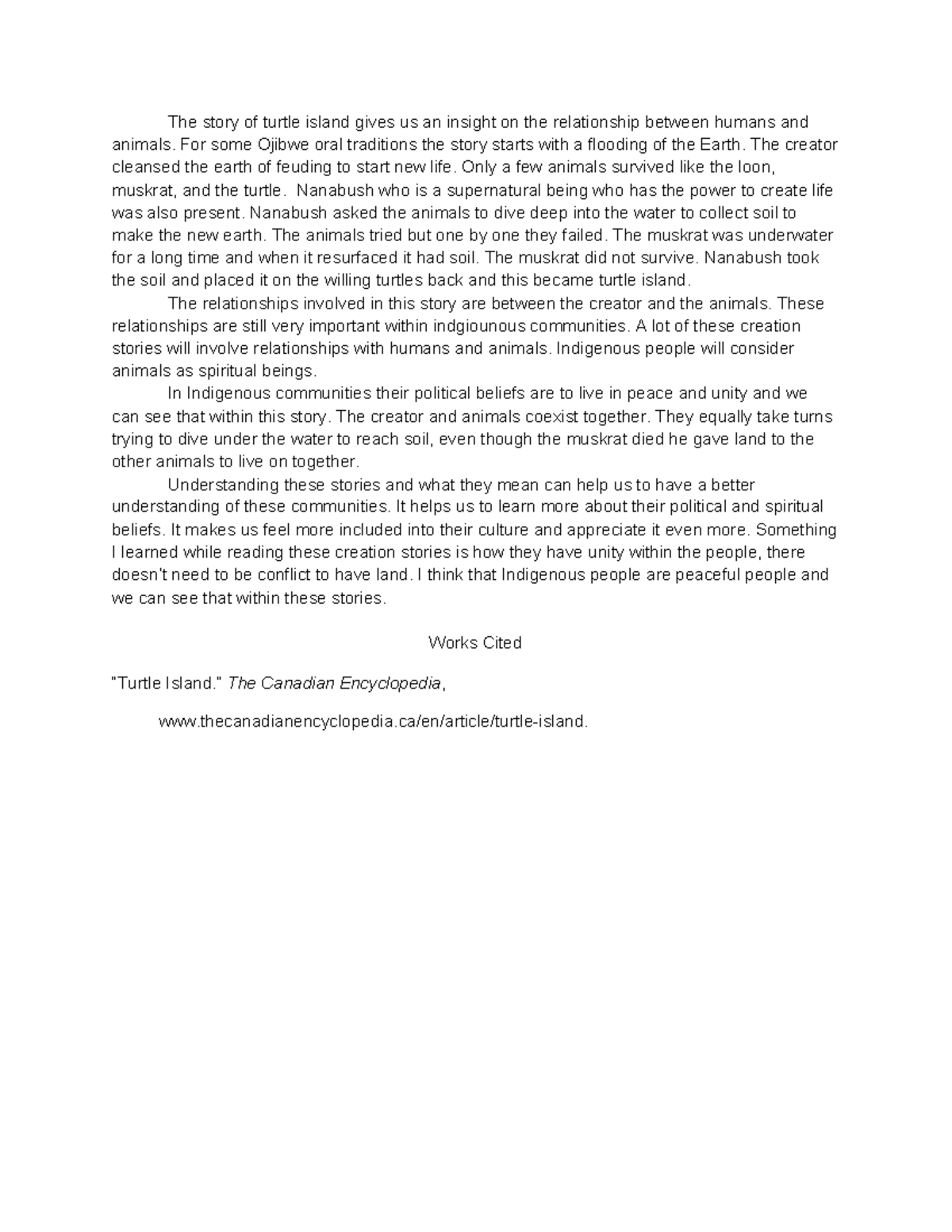 Native studies creation story - The story of turtle island gives us an ...