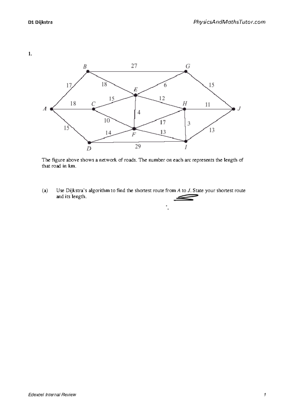 D1 Dijkstra's Algorithm Solutions - Maths Problems and Analysis - Studocu