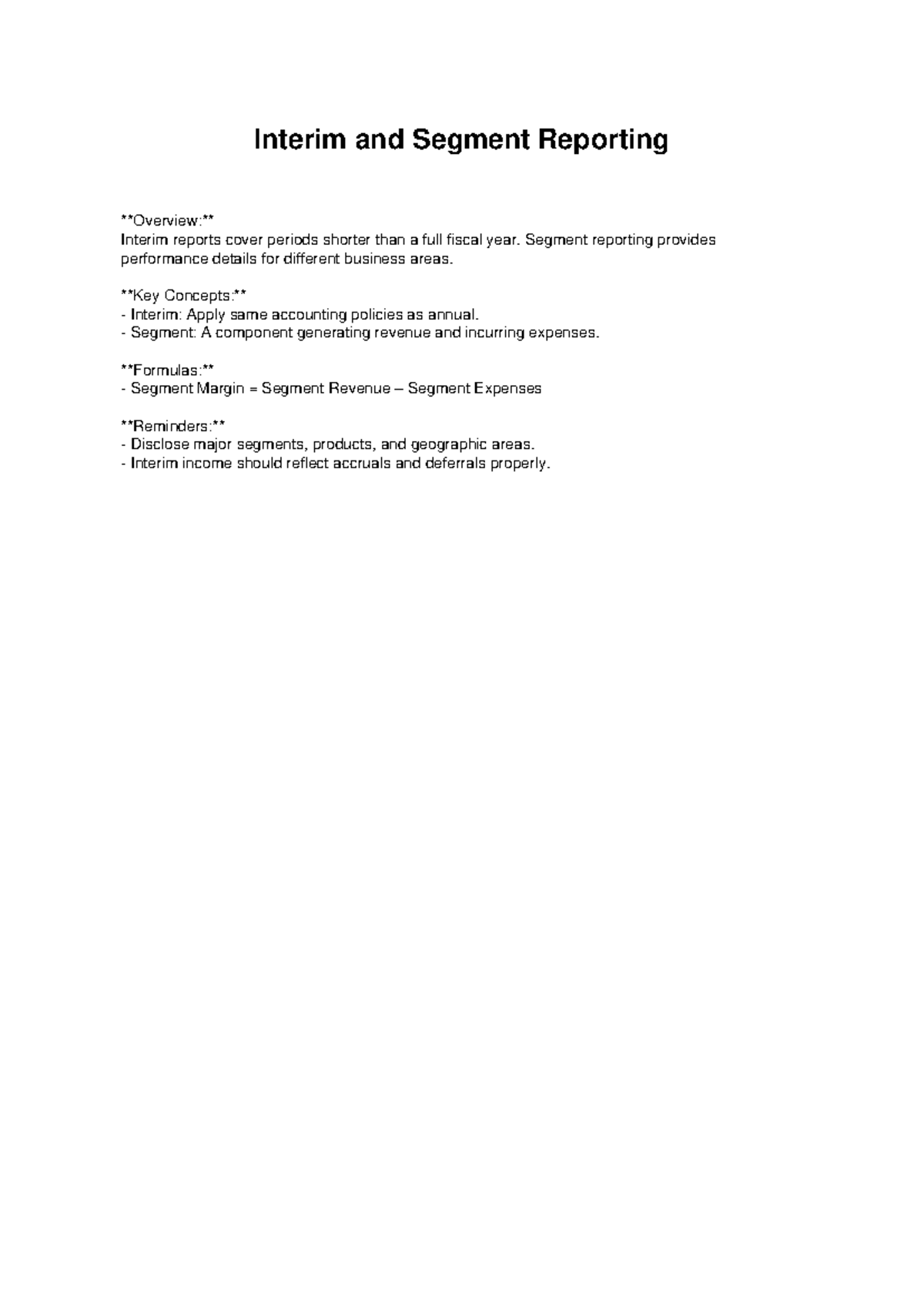 Intermediate Accounting 2 Topic 10 Interim and Segment Reporting ...