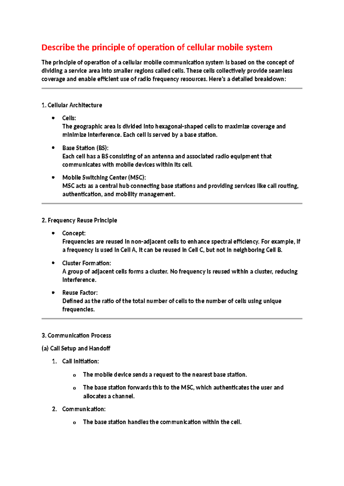 PCMC 101 - Principles of Cellular Mobile Communication System - Studocu