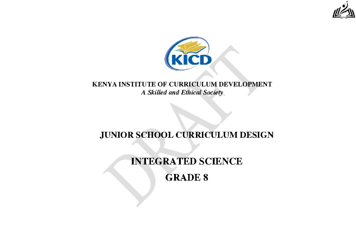 Grade 8 Integrated Science Curriculum Design (KICD) 2024 - Studocu