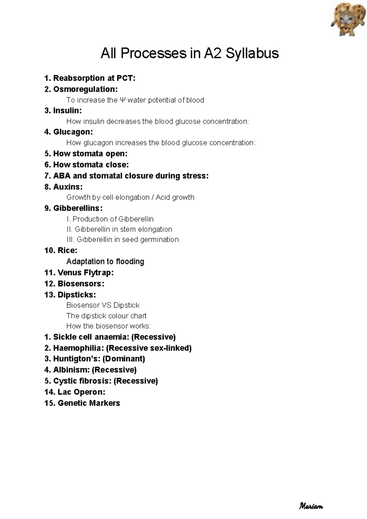 AS Bio - notes - ZNOTES SUMMARIZED NOTES ON THE SYLLABUS BIOLOGY (9700 ...