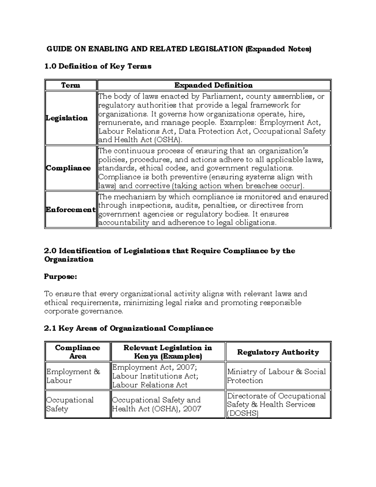 CWL 101: Guide to Compliance Legislation and Strategies - Studocu