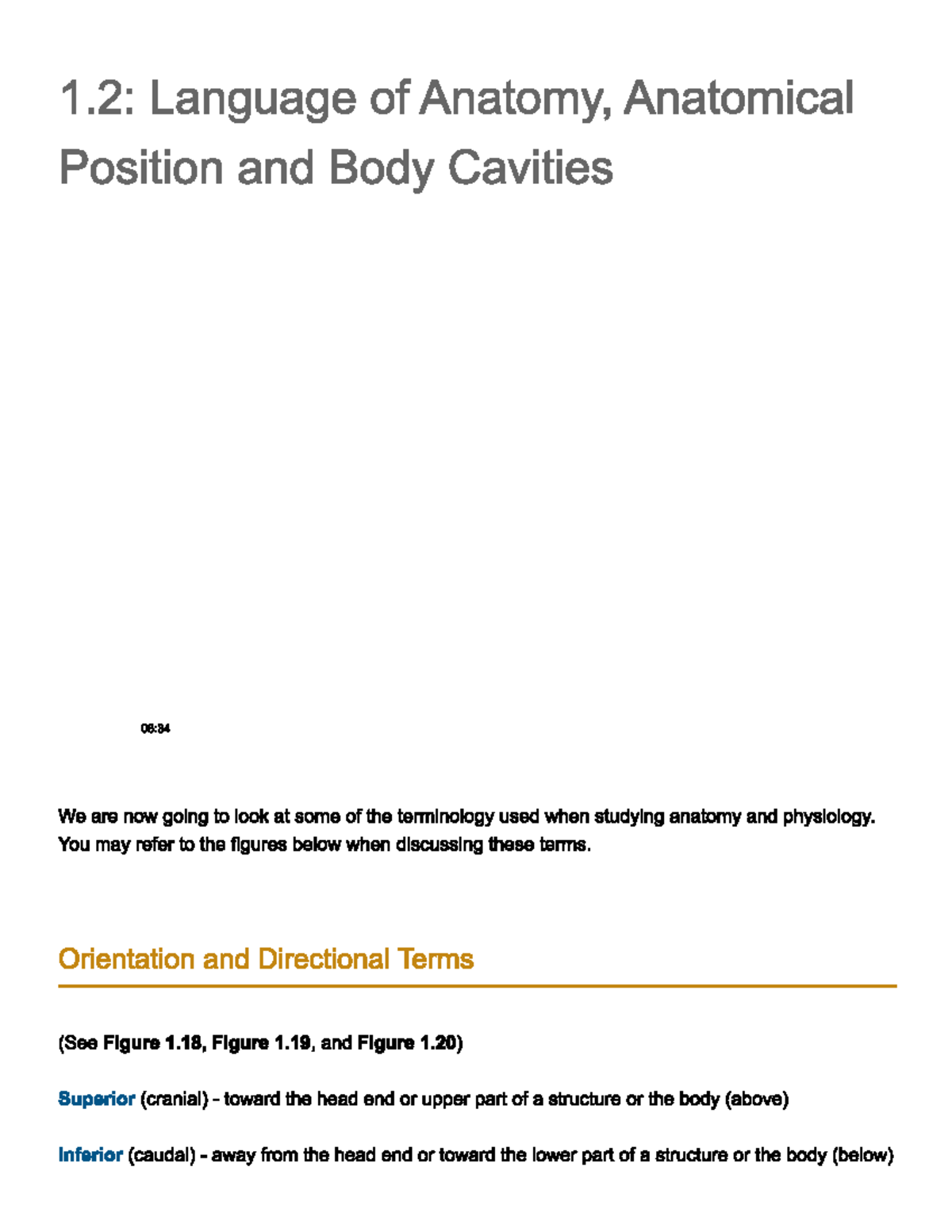 Module 1.2: Terminology of Anatomy, Body Cavities & Positions - Studocu
