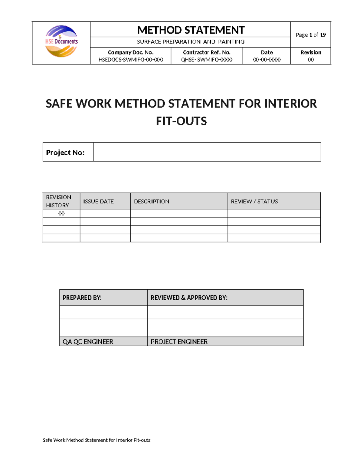 Safe Work Method Statement (SWMS) for Interior Fit-outs - Studocu