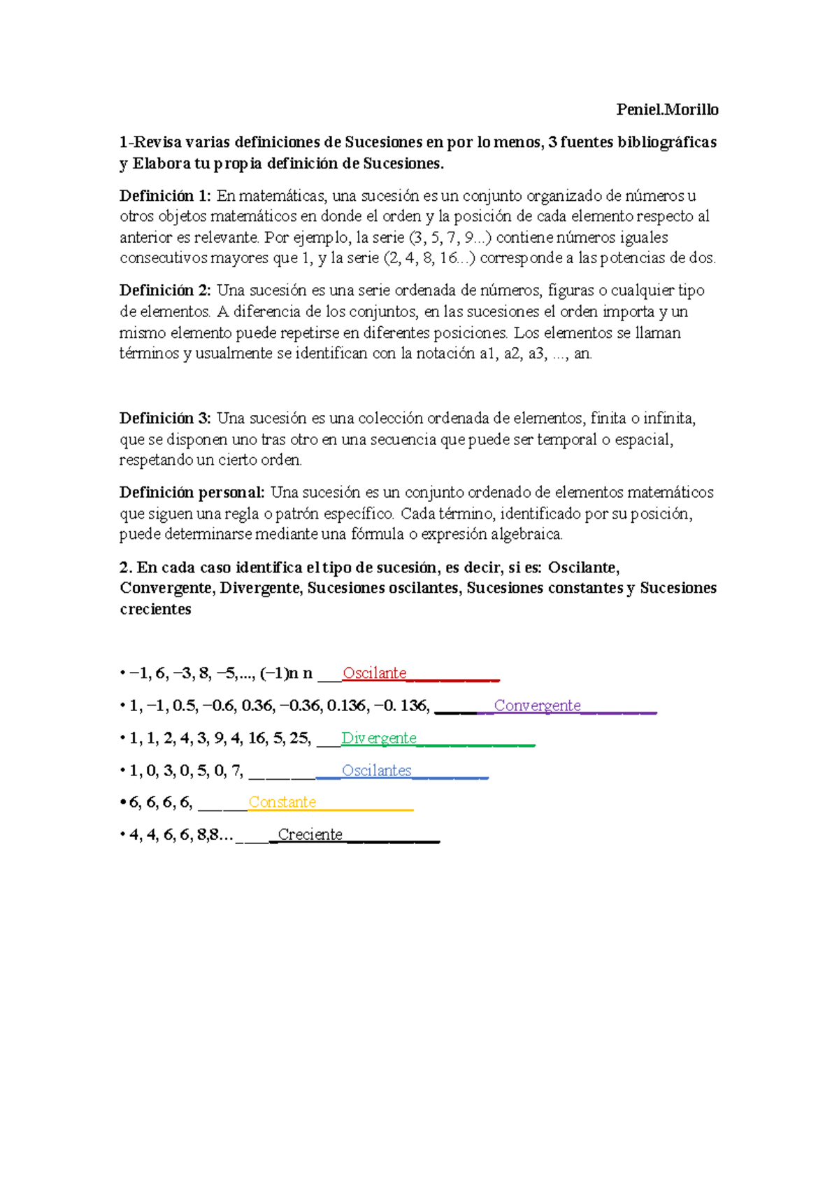Unidad 5 Actividad 1: Definiciones y Tipos de Sucesiones - Studocu