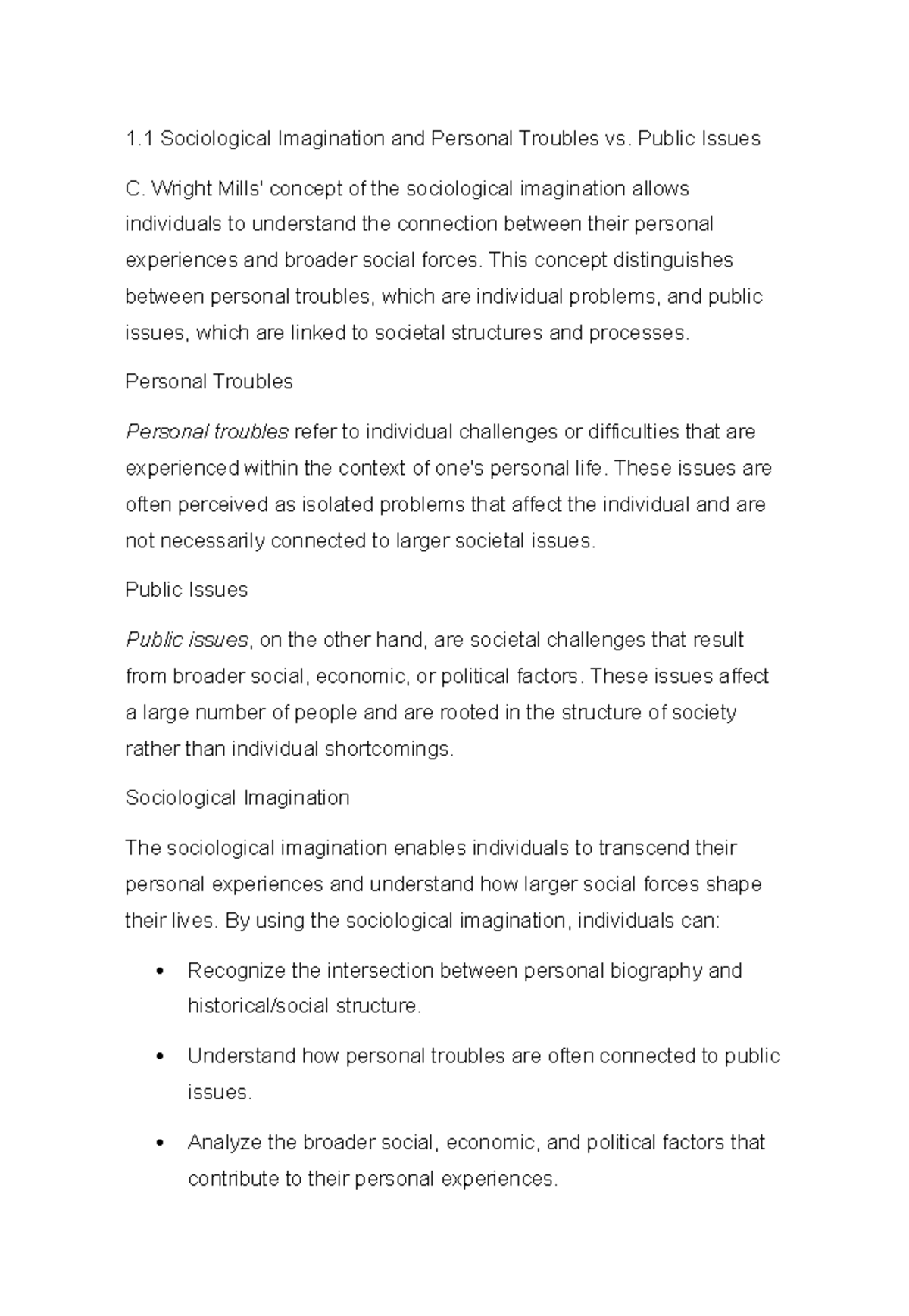 Sociology 101: Understanding Sociological Imagination & Social Issues ...