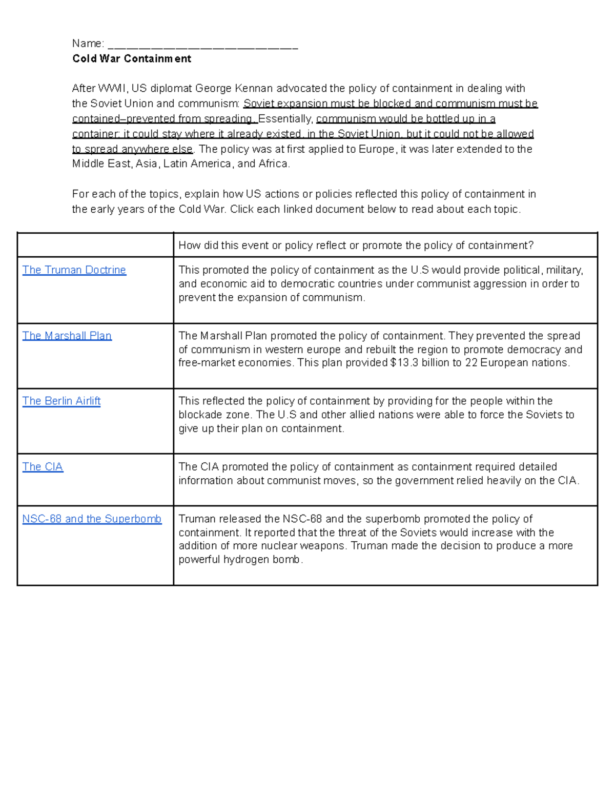 US Cold War Containment Policies in the 1950s: Key Events and Outcomes ...