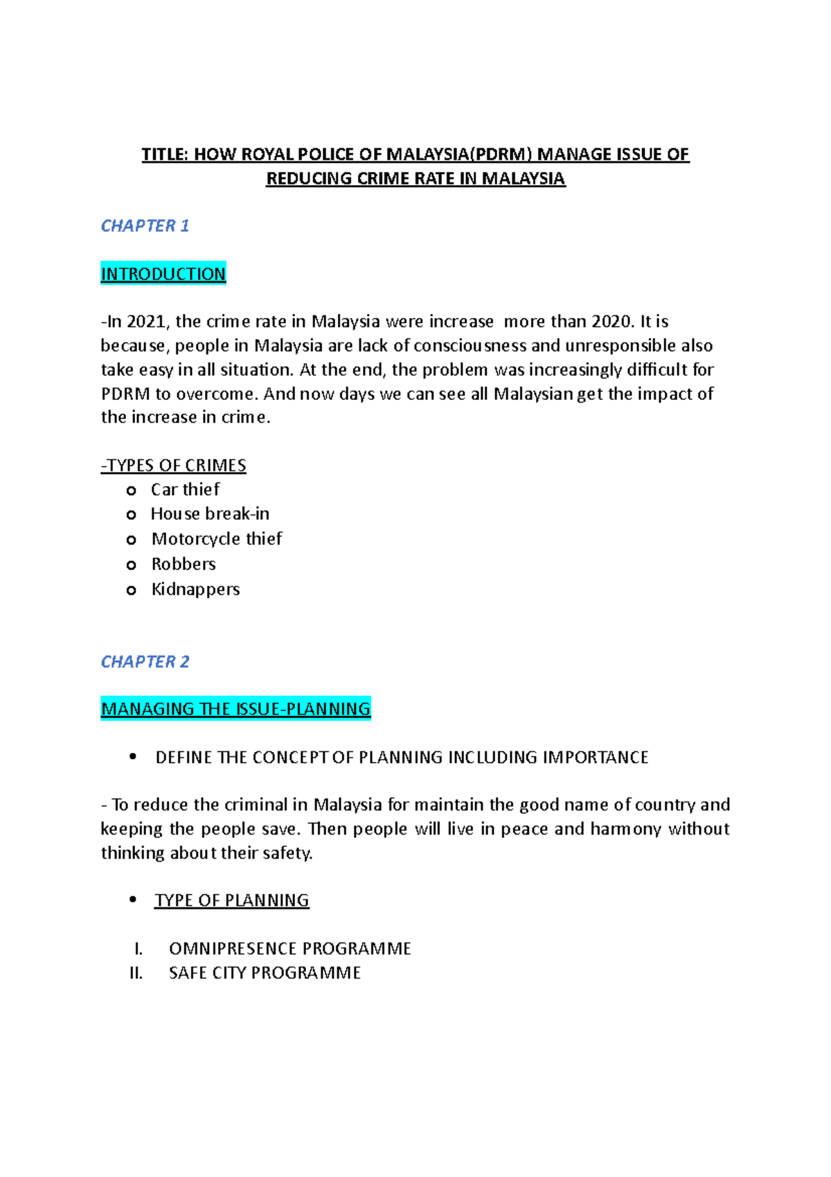 Draft OF Assignment FOR PAD 101( Group 3) - TITLE: HOW ROYAL POLICE OF ...