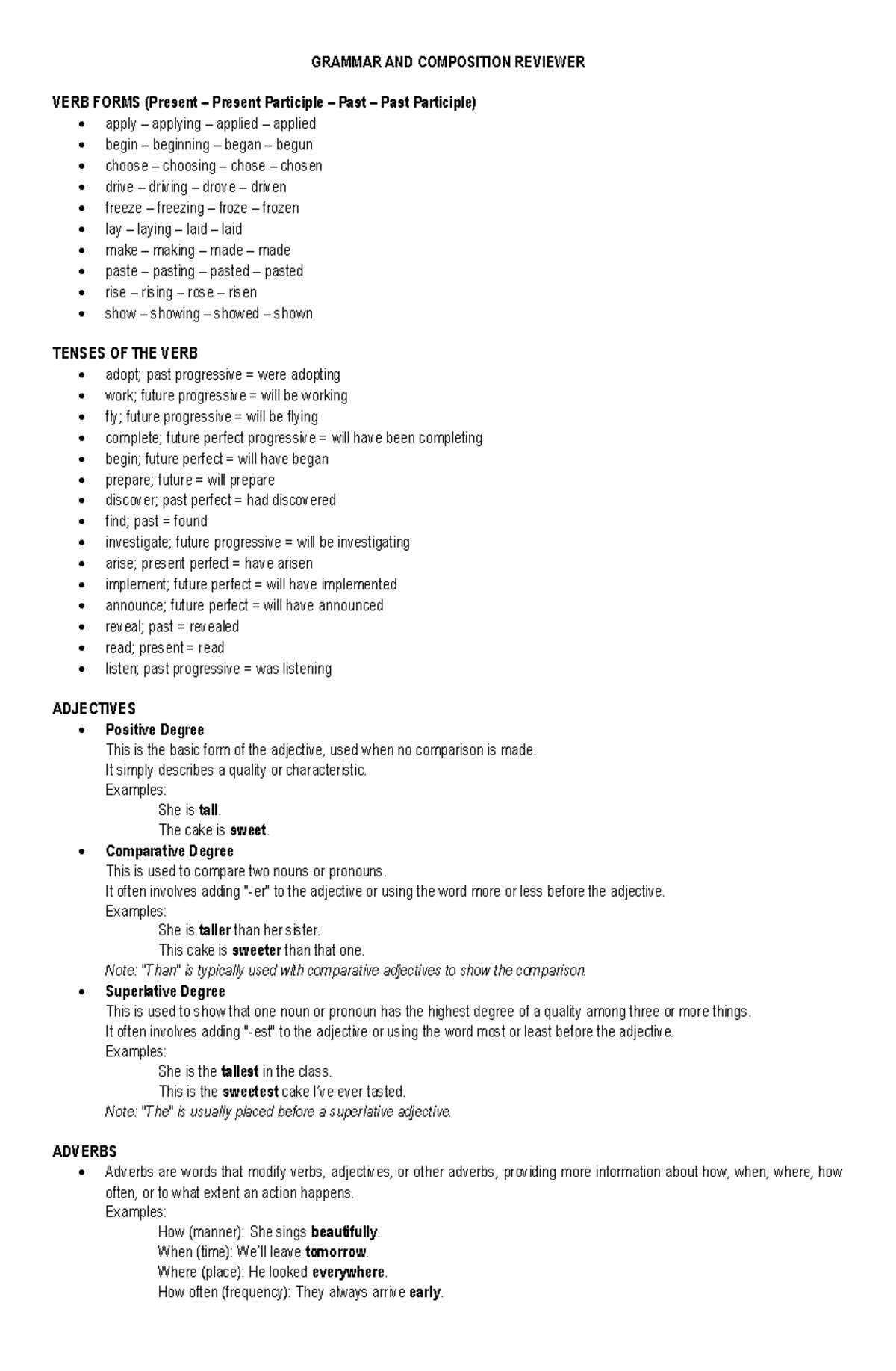 Grammar AND Composition Reviewer - GRAMMAR AND COMPOSITION REVIEWER ...