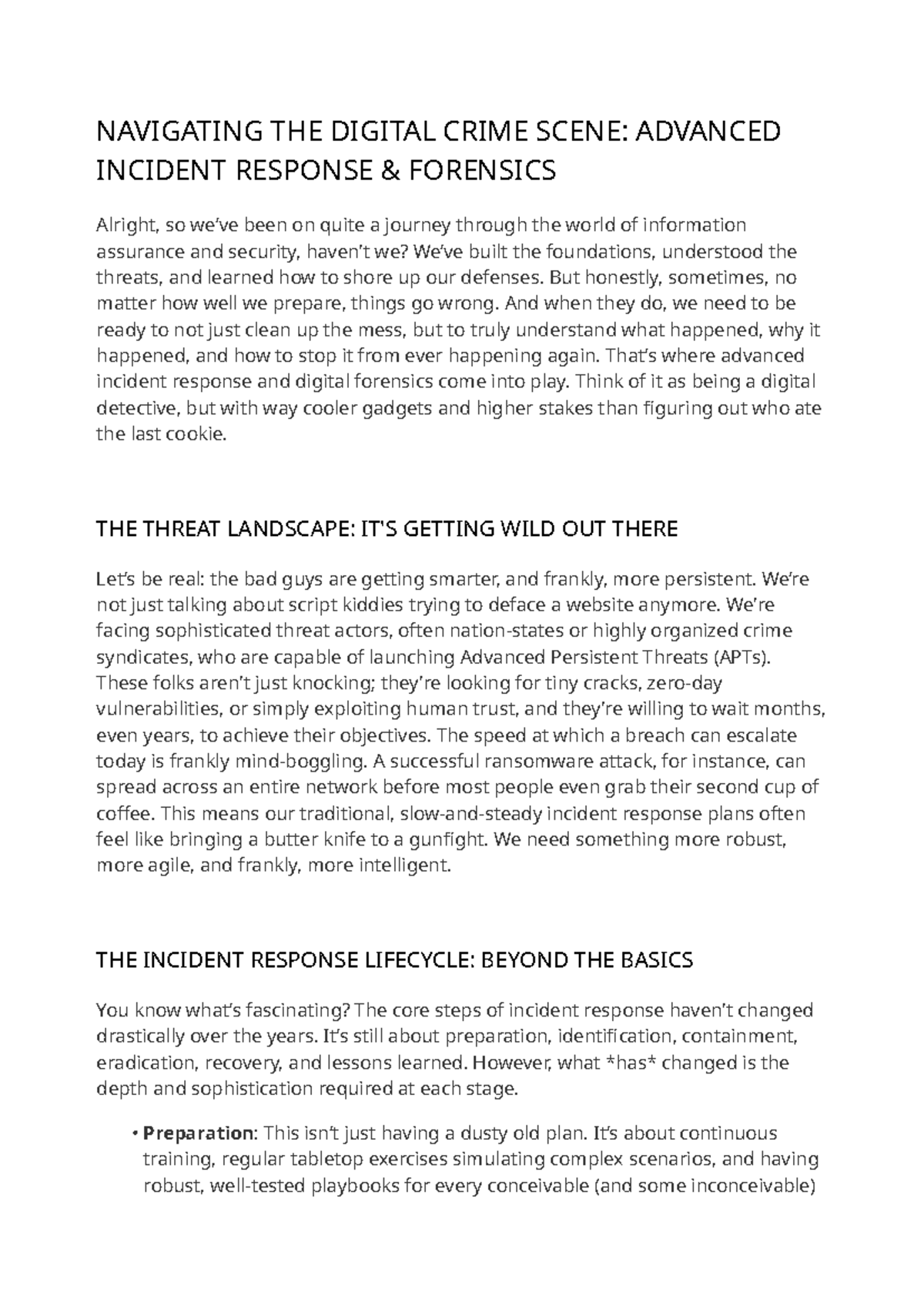 Info Sec Insights: Chapter 23 - Advanced Incident Response & Forensics ...