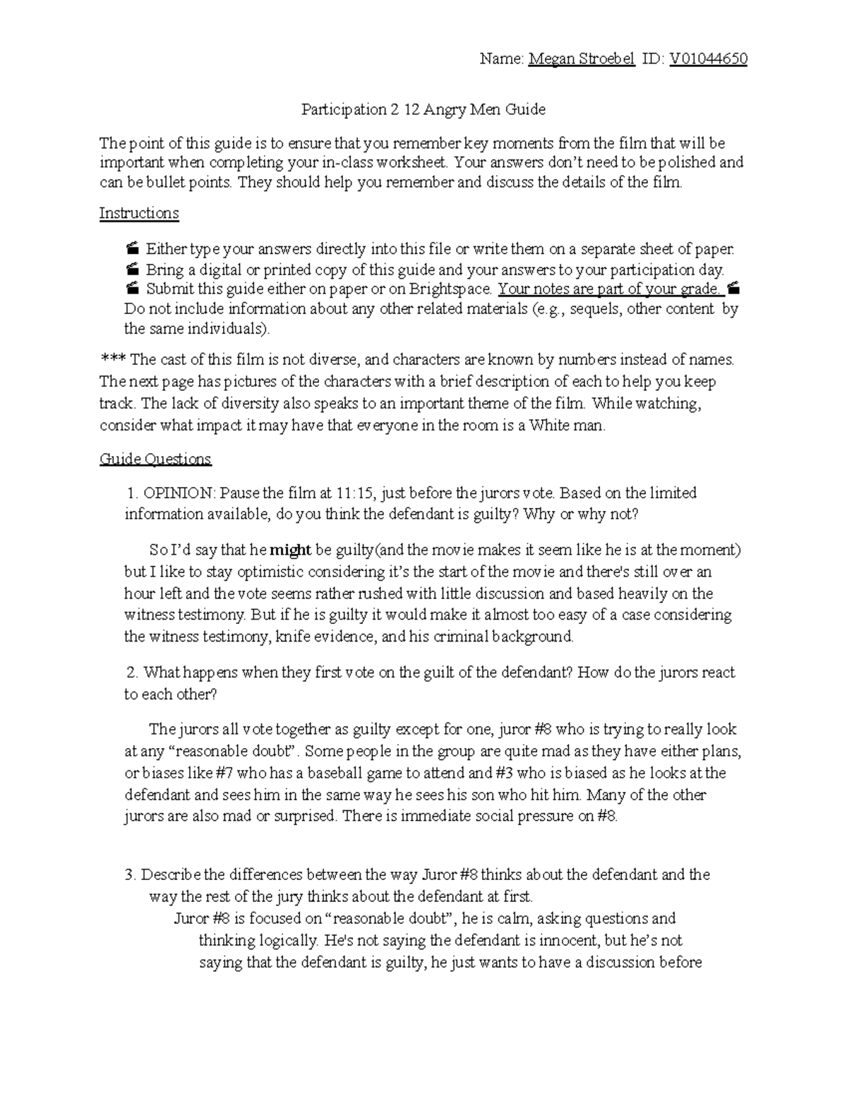 12 Angry Men Participation Guide - Megan Stroebel (ID: V01044650) - Studocu