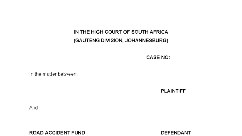RULE 35 - Notice in terms of rule 35 - IN THE HIGH COURT OF SOUTH ...