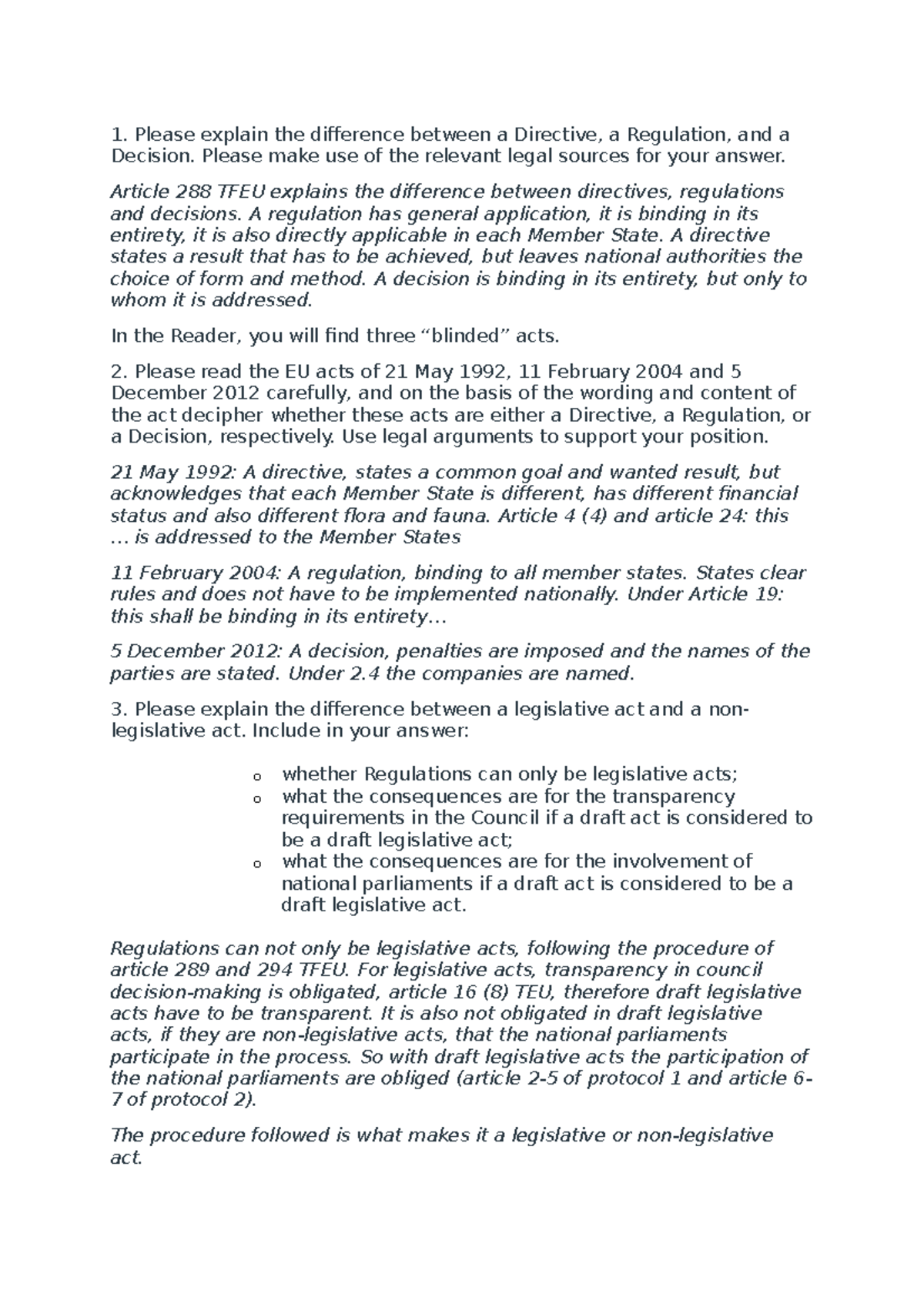 Europees recht Week 2: Directives, Regulations, and Decisions Explained ...