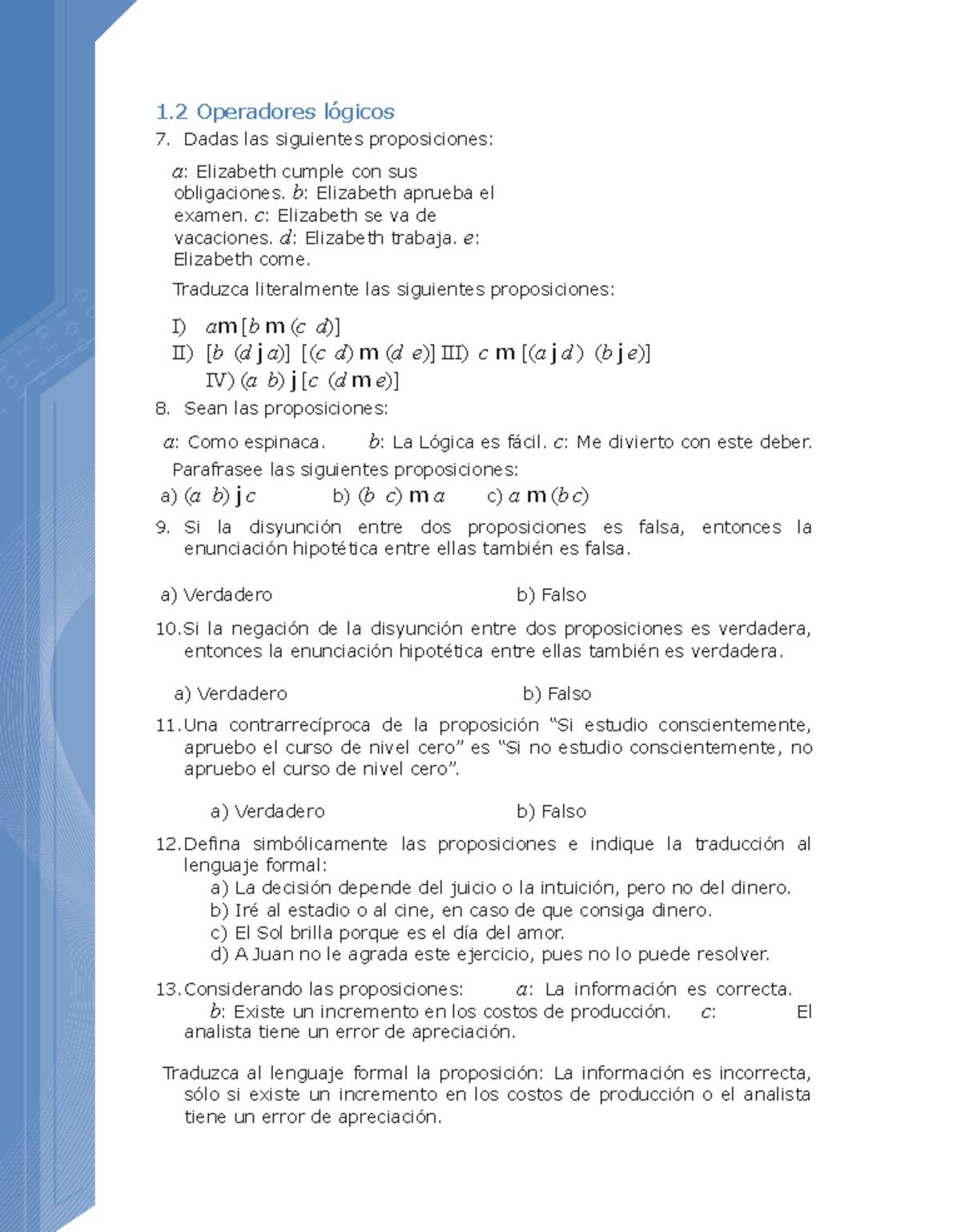 **Matemáticas Parcial - Operadores Lógicos y Propiedades** - Studocu