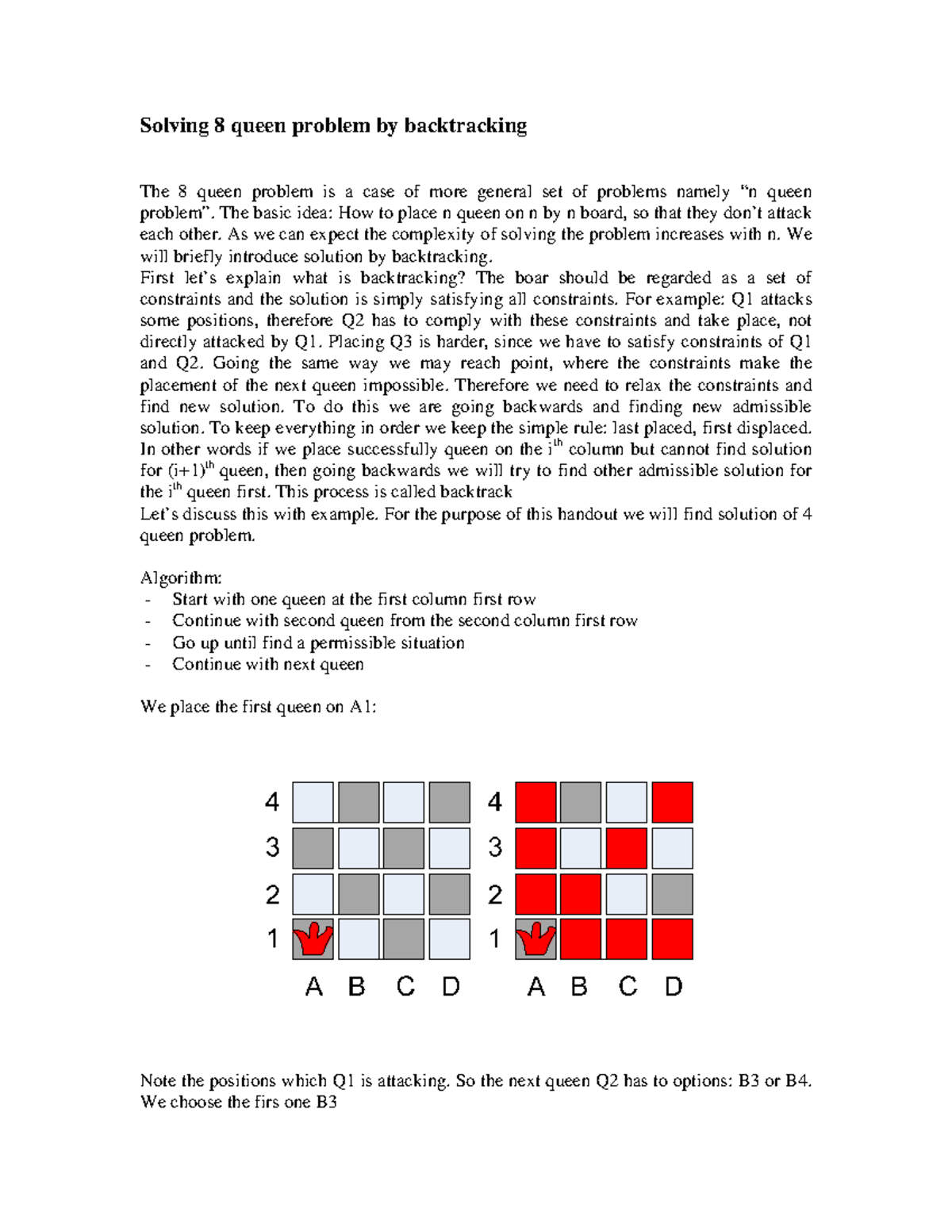 Solving 8 queen problem - Solving 8 queen problem by backtracking The 8 ...