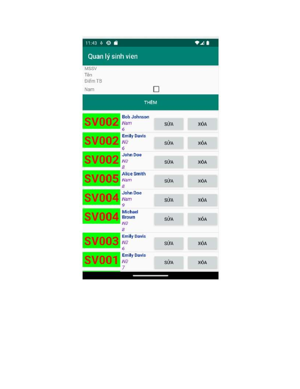 DatabaseHelper.java & EditSinhVienActivity.java Code Overview - Studocu