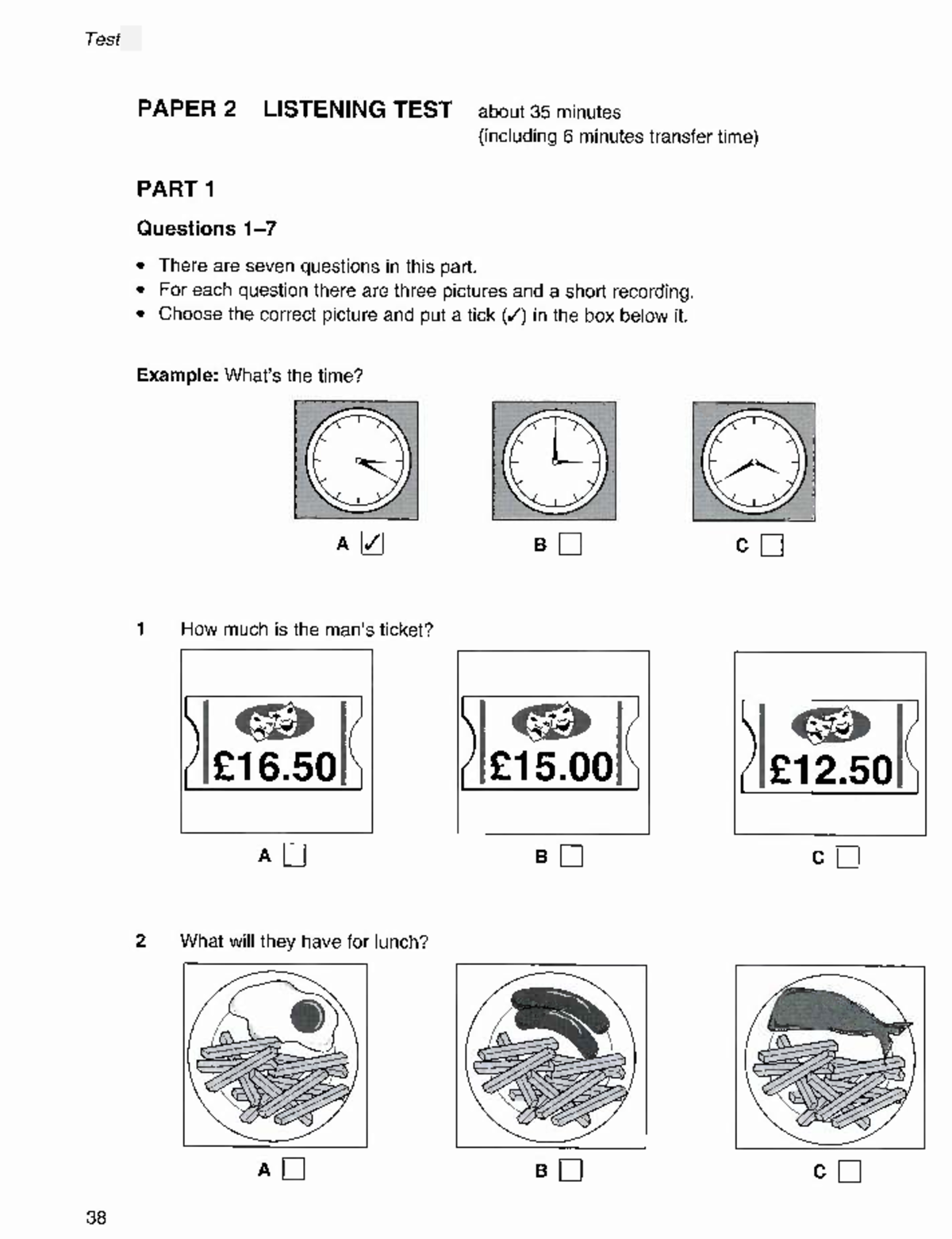 PET - Test 10 Listening Test Paper 2 (35 min) - Studocu