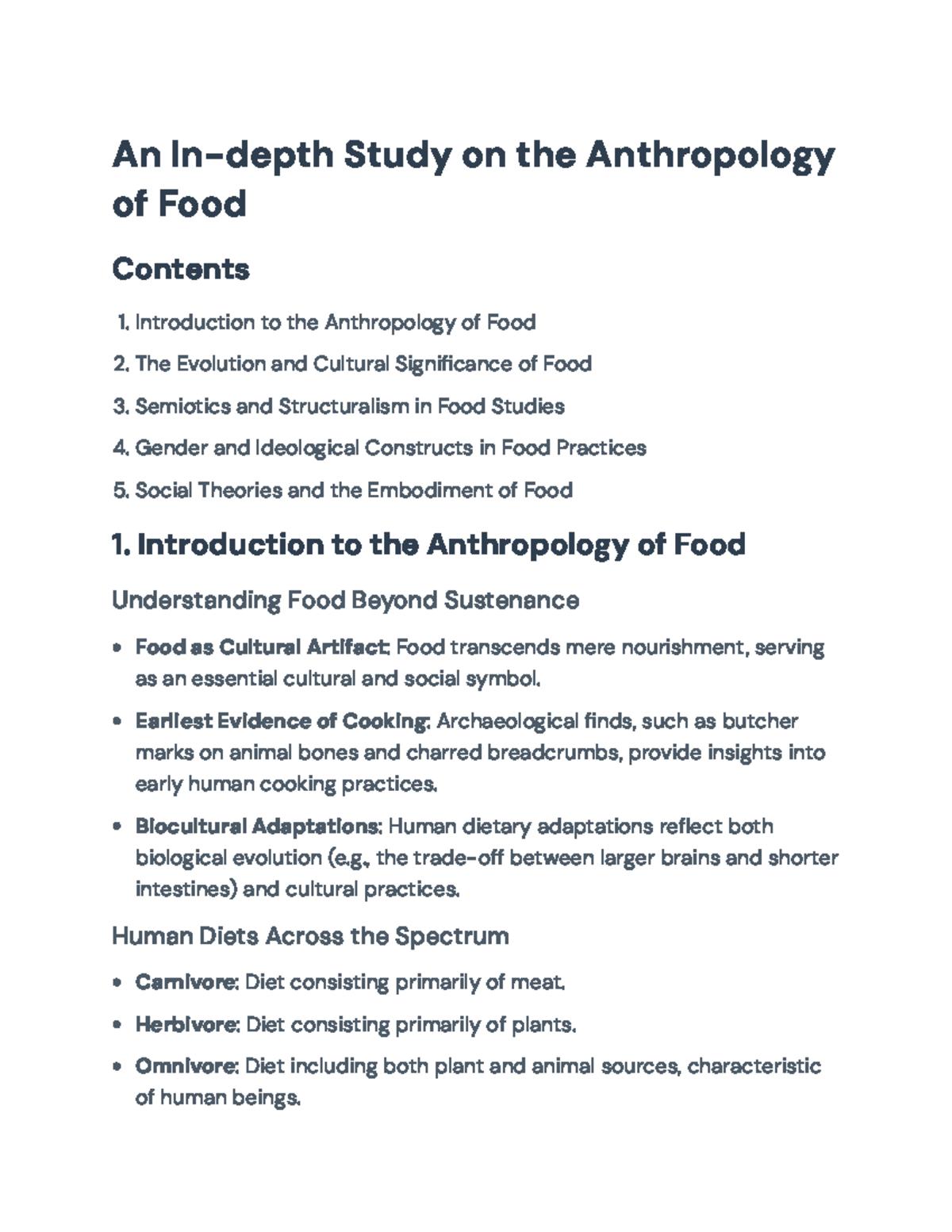 Anthropology of Food: Cultural Significance and Social Constructs - An ...