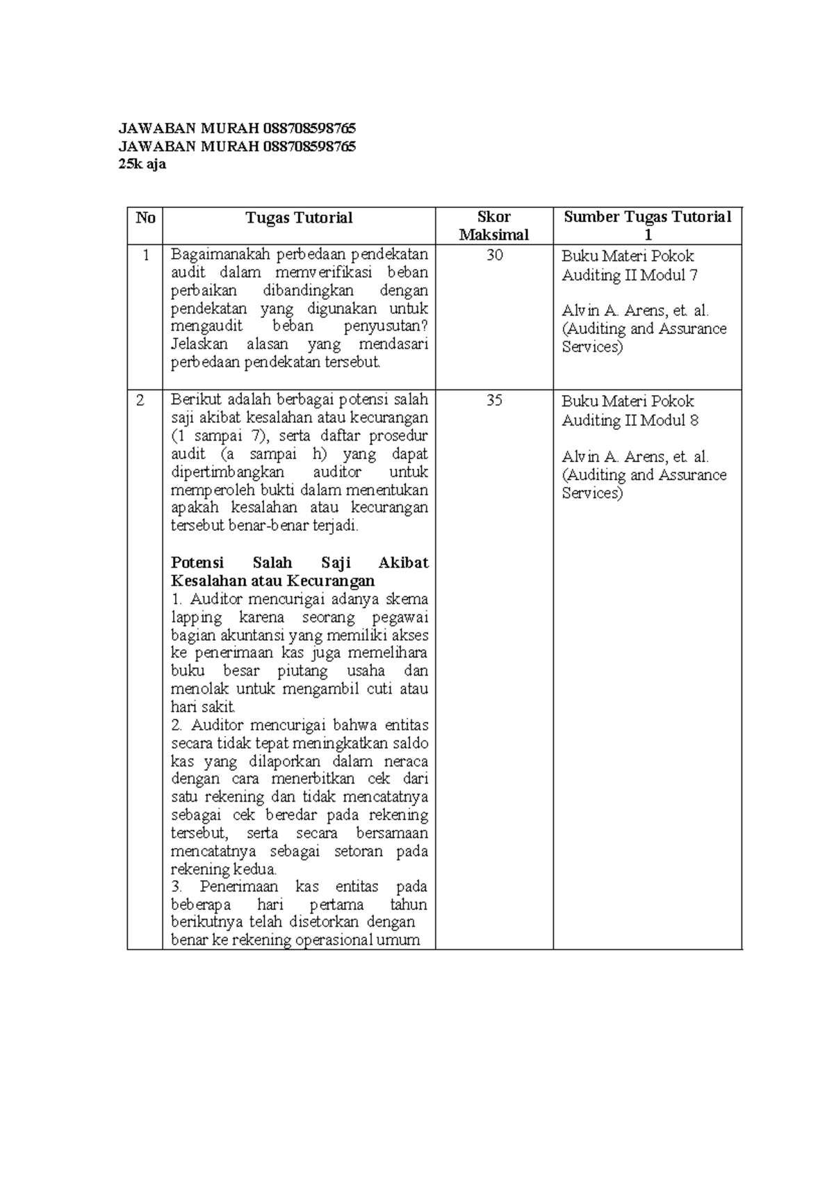 Jawaban Tugas 3: Perbedaan Pendekatan Audit - Auditing II - Studocu
