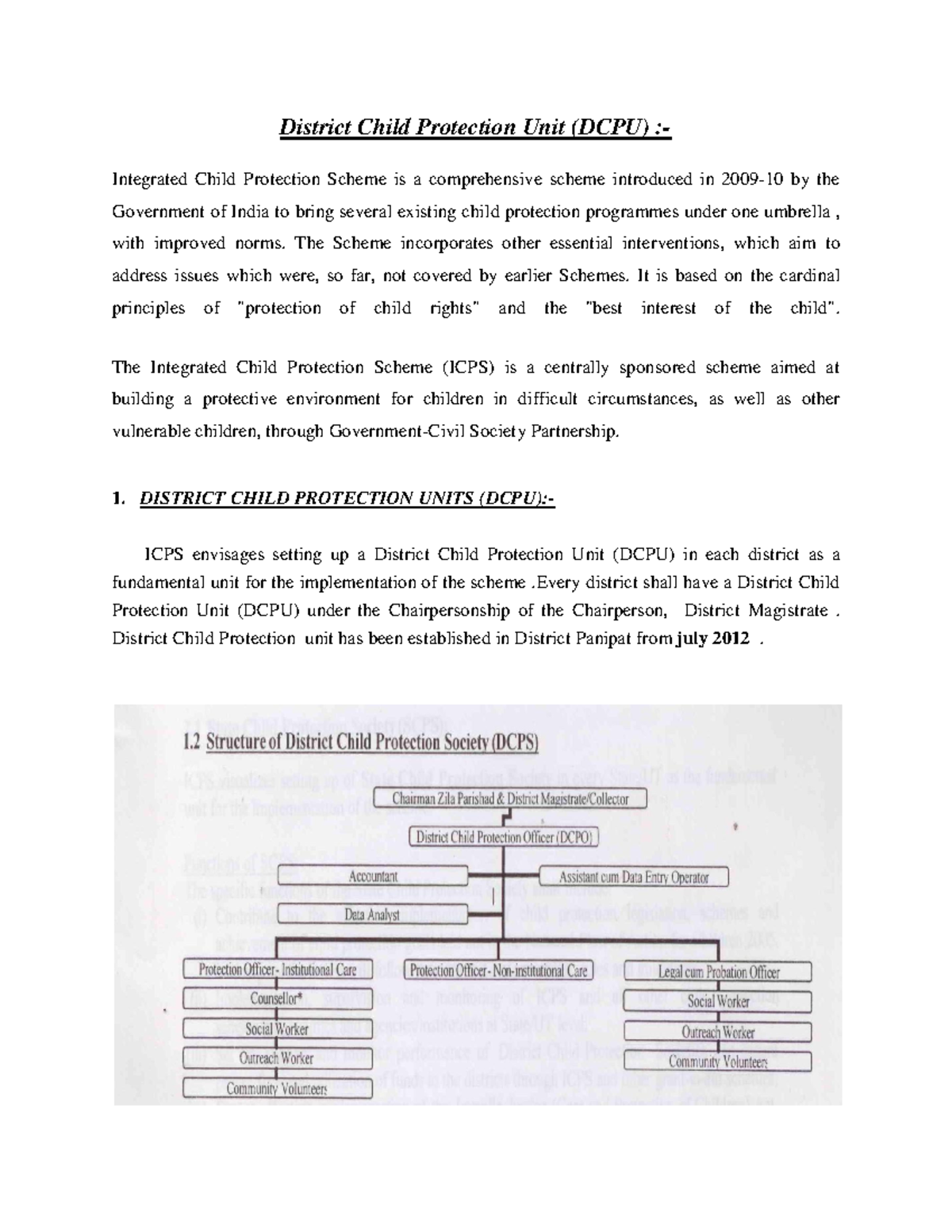 DCPU - Insights on District Child Protection Unit Services and ...