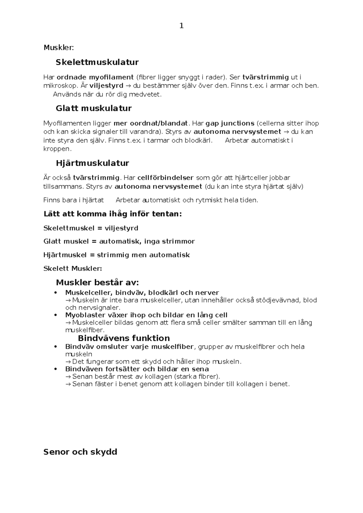 Muskler: Sammanfattning av Skelett-, Glatt- och Hjärtmuskulatur ...