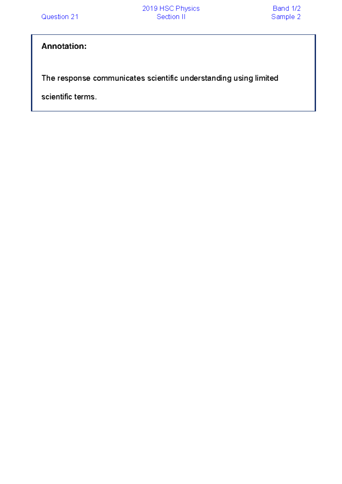 2019 HSC Physics Section II Q21 Band Sample 2 Annotations - Studocu